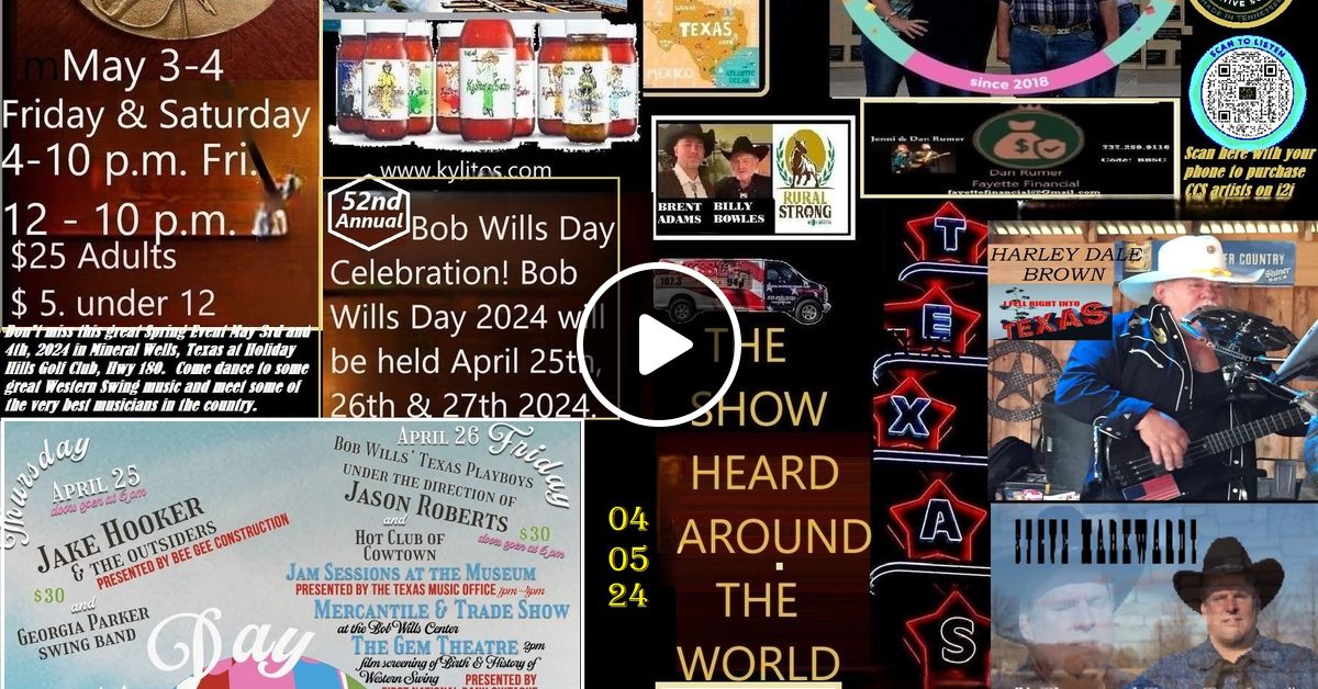 BILLY BOWLES SWINGNG COUNTRY, KSSL RADIO, 4.6.24 MULTIPLE WORLD RADIO ...