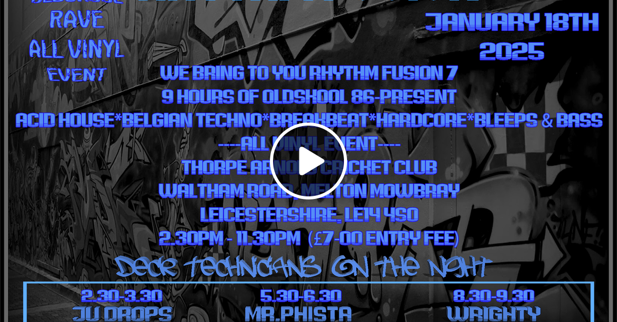 DJ SCOOBY - RHYTHM FUSION 7 LIVE (91 Oldskool, techno) 18.1.2025 vinyl ...