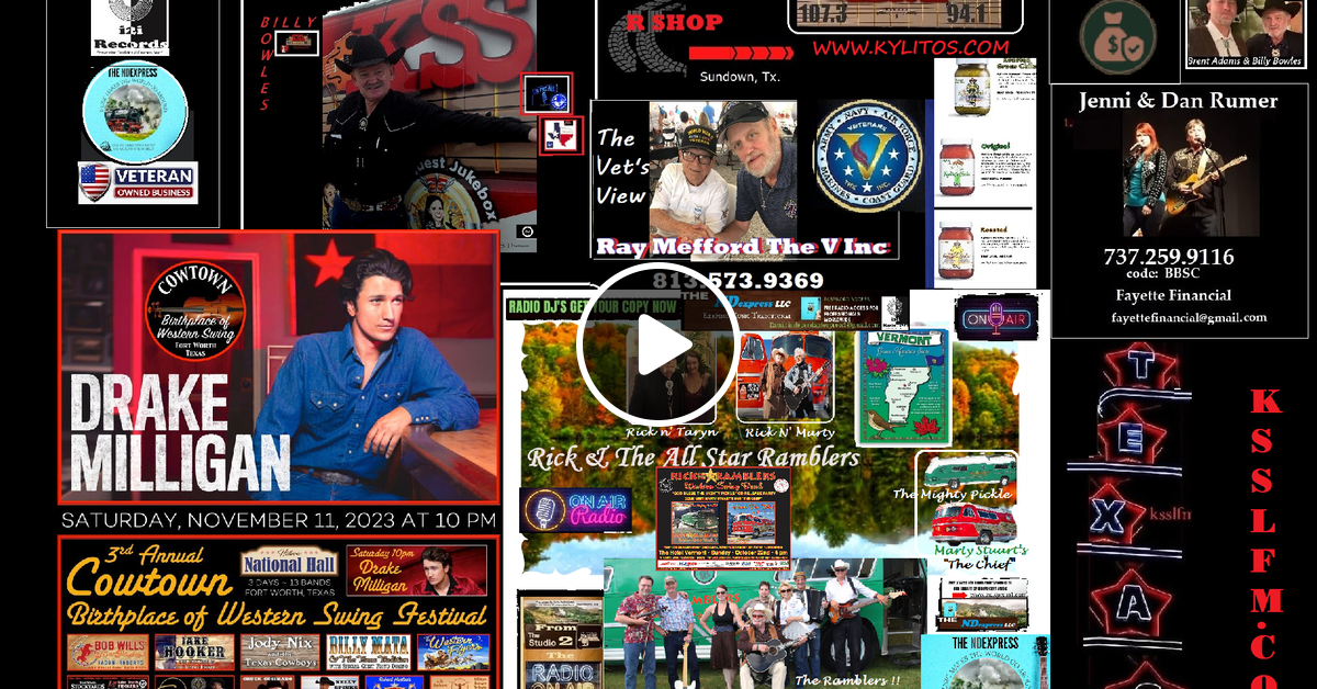 BILLY BOWLES SWINGING COUNTRY, KSSL RADIO, 11-11-23, RICK NORCROSS ...