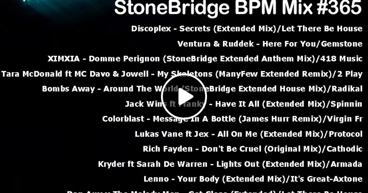 #365 StoneBridge BPM Mix by StoneBridge | Mixcloud