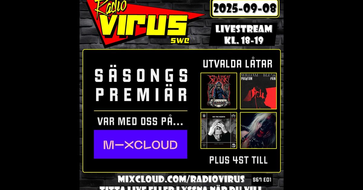 Radio Virus SWE - 2025-09-08 - S67E01 by Radio Virus SWE | Mixcloud