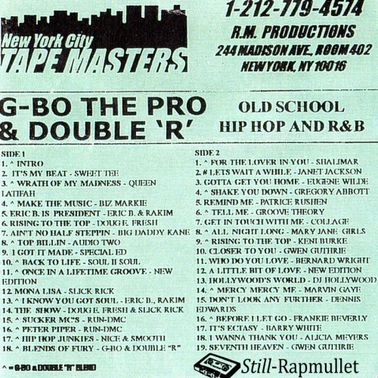 G-Bo The Pro & Double R - Old School Hip Hop and R&B - Side A by J.Nickelz ( Frontrow E.N.T ...