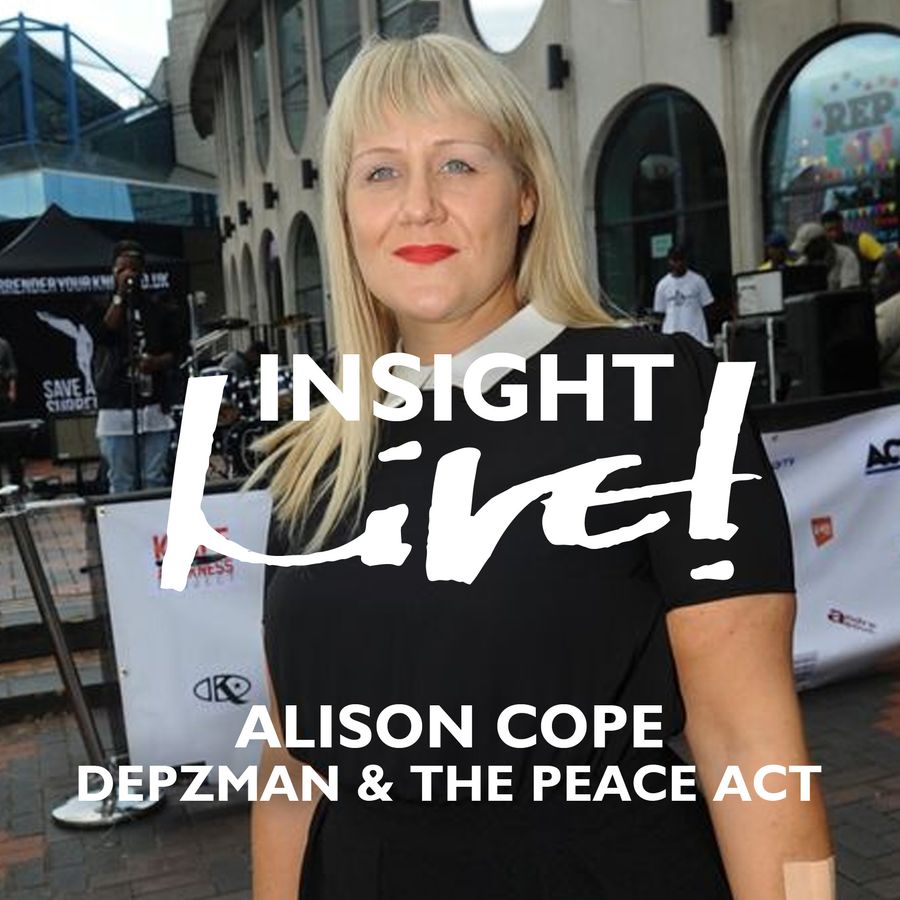 Alison Cope - On Depzman and The Peace Act - Insight Live! - Live! Arts ...